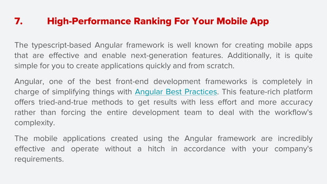7 Key Reasons To Choose Angular for Mobile App Development Project | PPTX