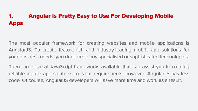 7 Key Reasons To Choose Angular for Mobile App Development Project | PPT