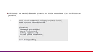 Angular Hydration Presentation (FrontEnd) | PPT