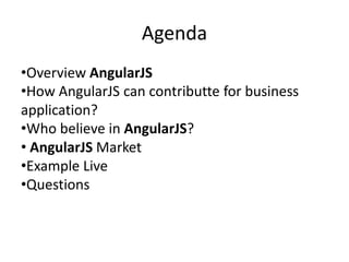 Overview about AngularJS Framework | PPT