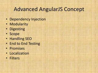 Angular js | PPTX | Web Development | Internet