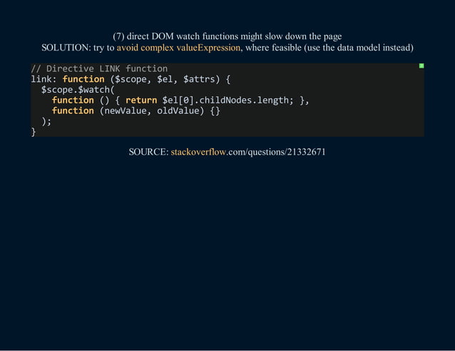 AngularJS - Overcoming performance issues. Limits. | PPT