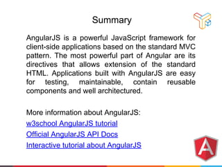Dive into AngularJS and directives | PPT