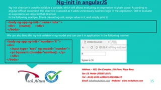 Tech Altum :- Angular introduction, Installation and directives | PPTX | Web Development | Internet