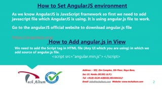 Tech Altum :- Angular introduction, Installation and directives | PPTX | Web Development | Internet