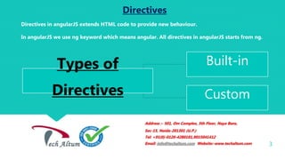 Tech Altum :- Angular introduction, Installation and directives | PPTX | Web Development | Internet