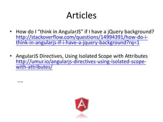 Angular js introduction and learning resources | PPT
