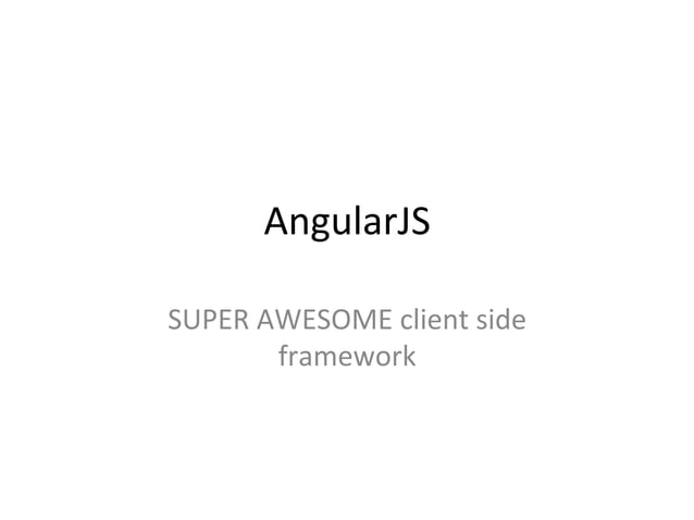 Angular JS lecture | PPT