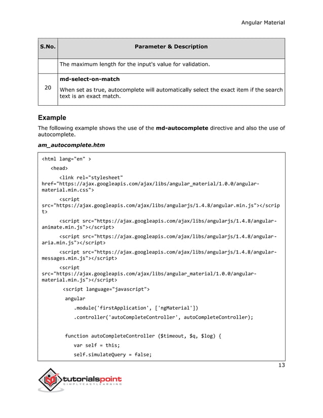 Angular Material Tutorial Pdf