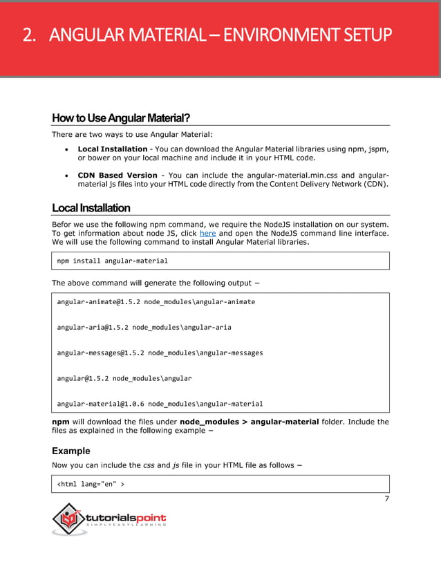 Angular Material Tutorial Pdf