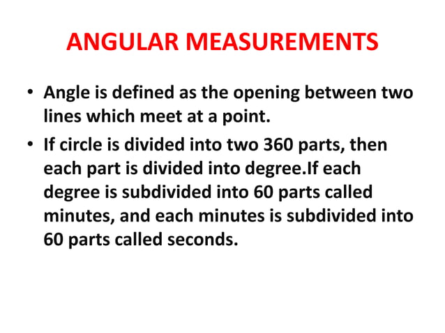 Angular measurements | PPT