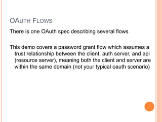 OAuth with AngularJS and WebAPI - SoCal Code Camp 2015 | PPTX