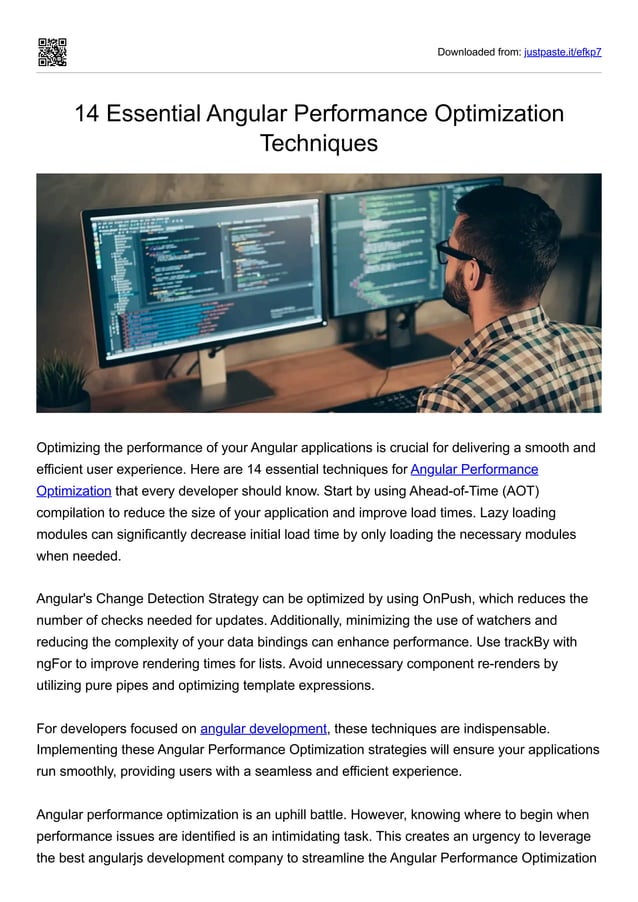 14 Essential Angular Performance Optimization Techniques | PDF 14 Essential Angular Performance Optimization Techniques | PDF