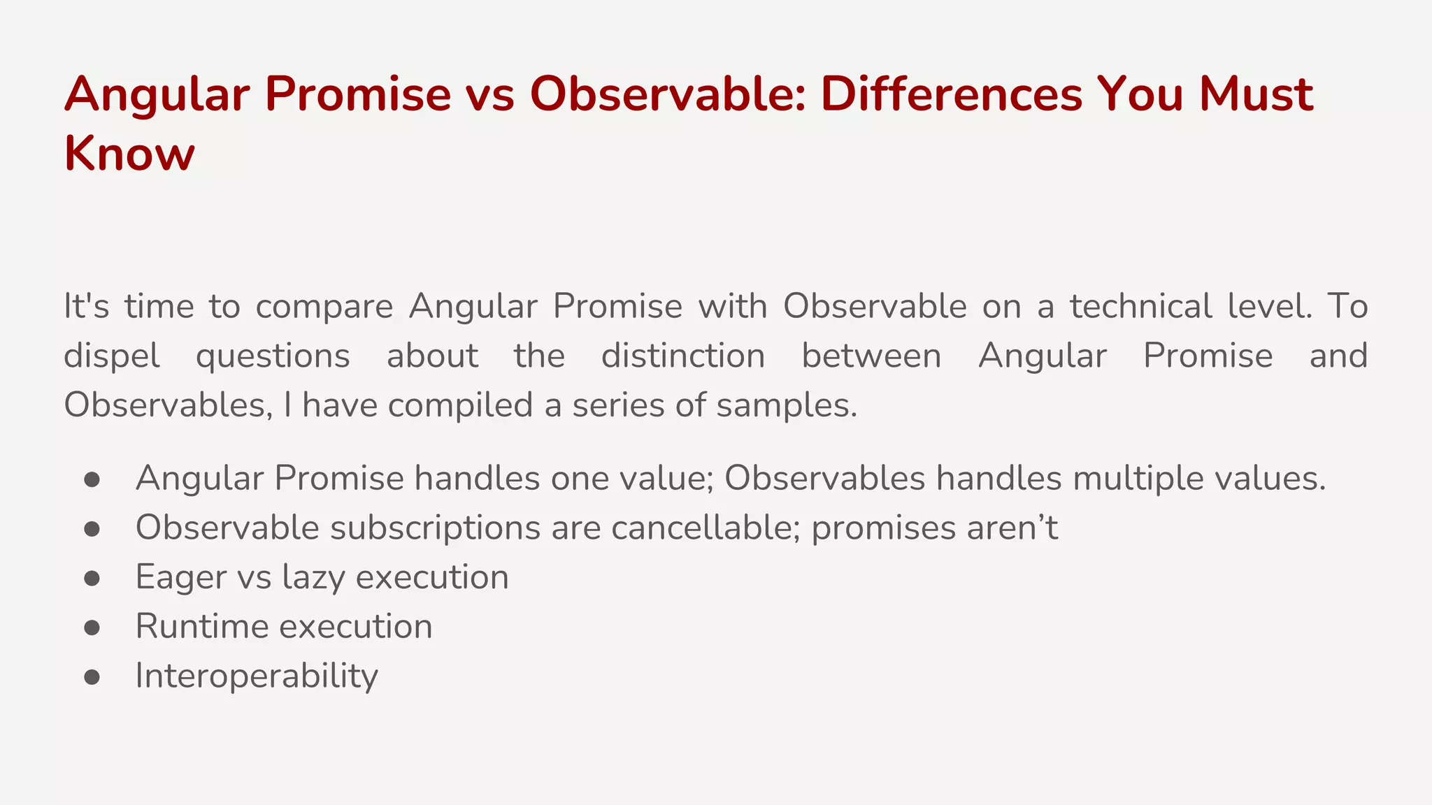 Angular Promise vs Observable | PPTX