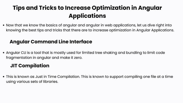 Tips to Optimize Your Angular App/Application | PPT