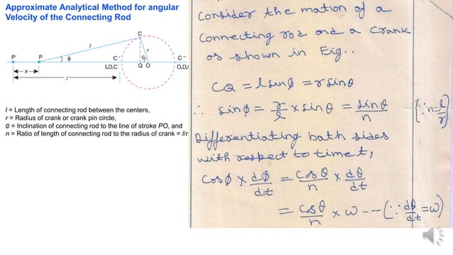 Angular Velocity of connecting Rod (Analytical Method) | PPT