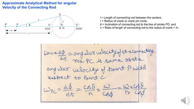 Angular Velocity of connecting Rod (Analytical Method) | PPT