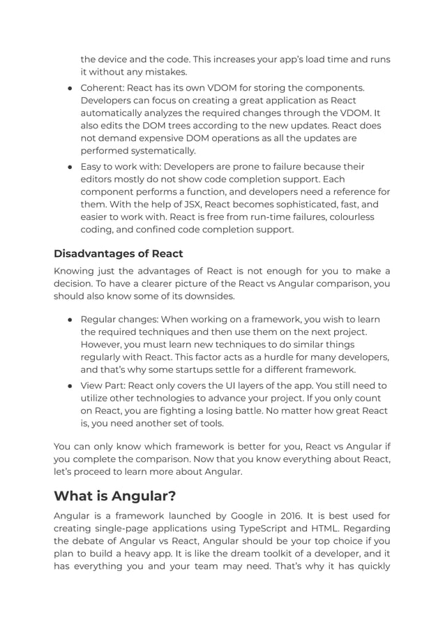 Angular vs react.pdf | Web Development | Internet