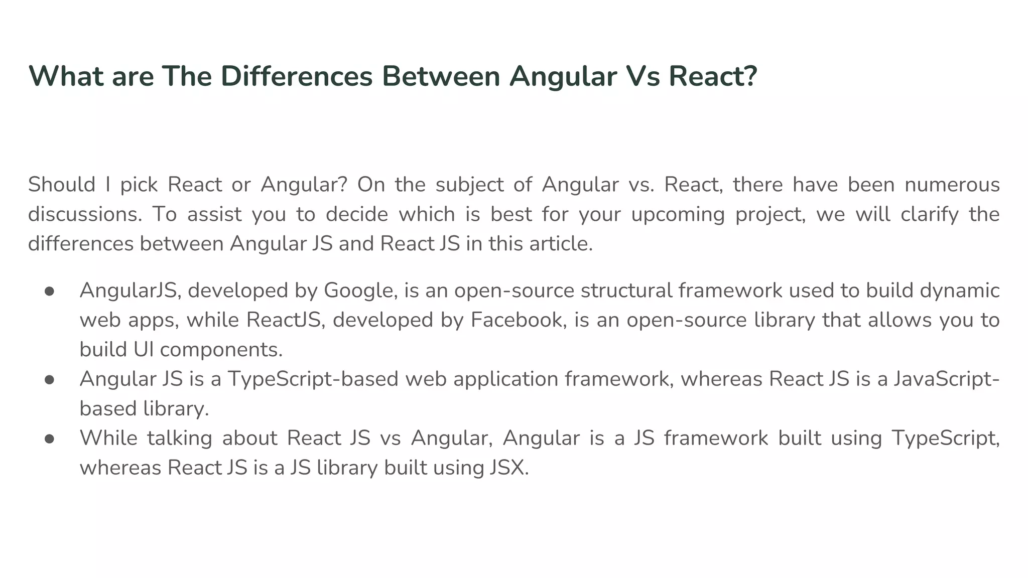 Angular vs React | PPTX