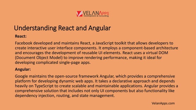 Angular Vs React An Overview Of The Best Front End Development Frameworks In 2024 Ppt 
