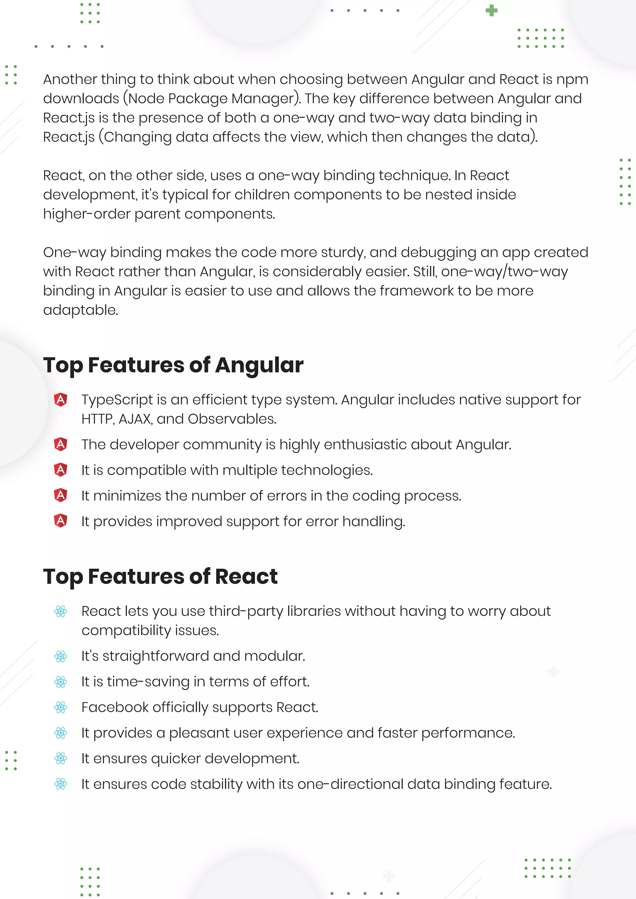 Angular Vs React The Battle Of Best Front End Frameworkspdf