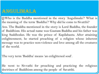 Angulimala by ondaatje | PPTX