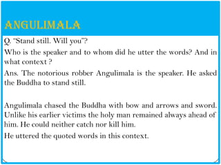Angulimala by ondaatje | PPTX