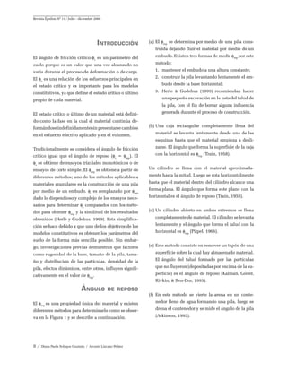 Angulo de friccion interno vs angulo de reposo de un material | PDF