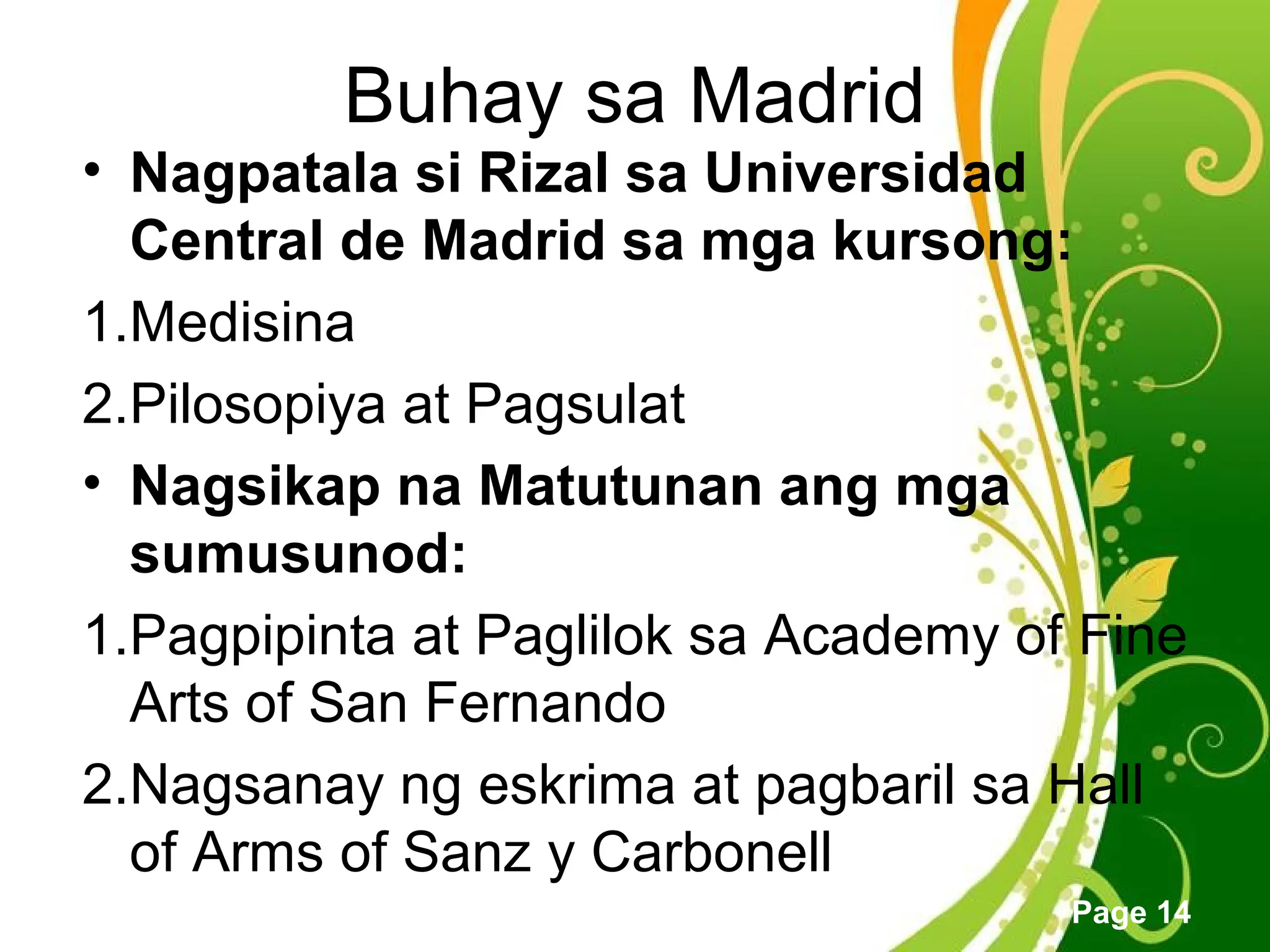 Ang unang pangingibang bansa ni rizal | PPT
