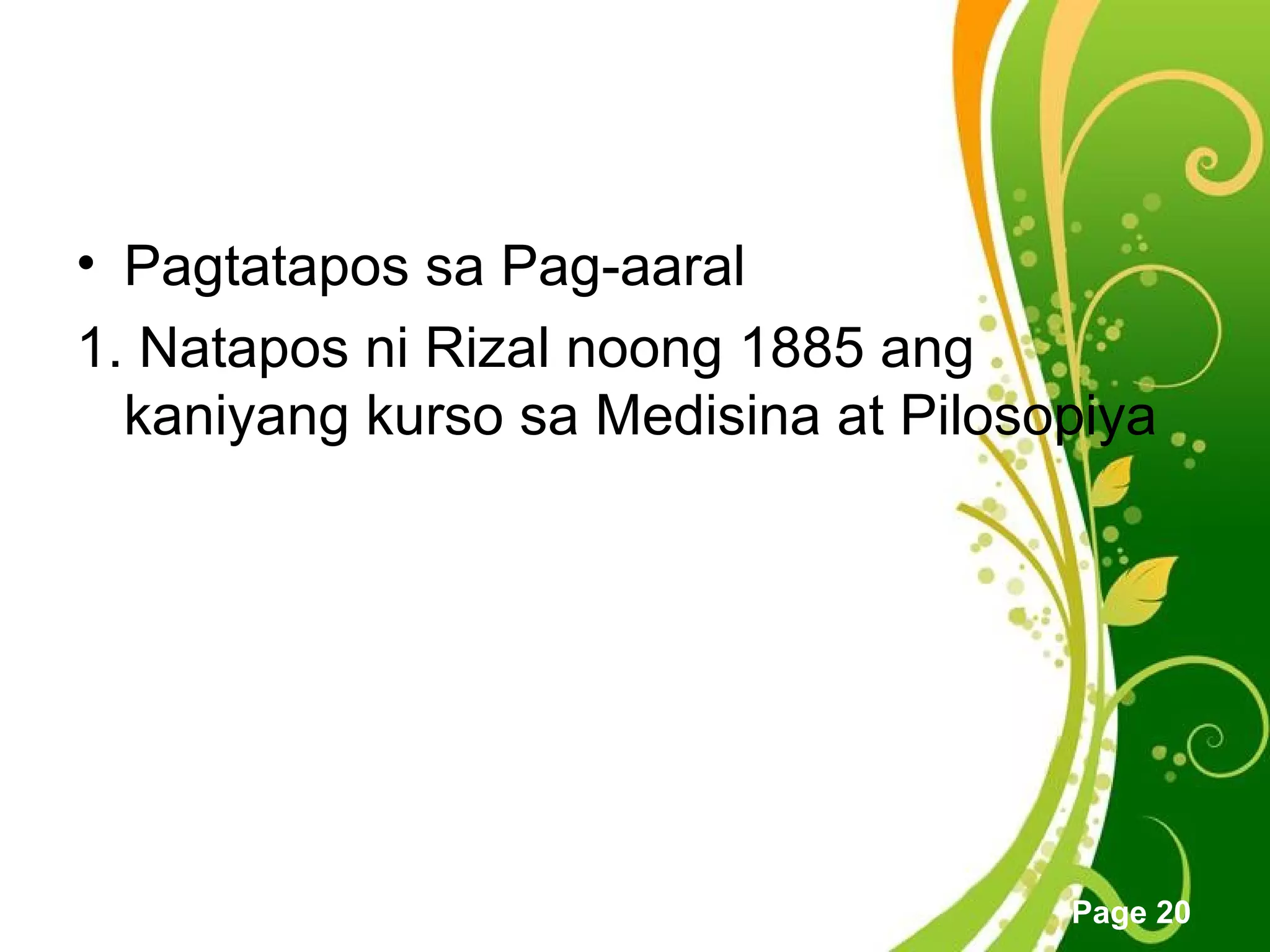Ang unang pangingibang bansa ni rizal | PPT