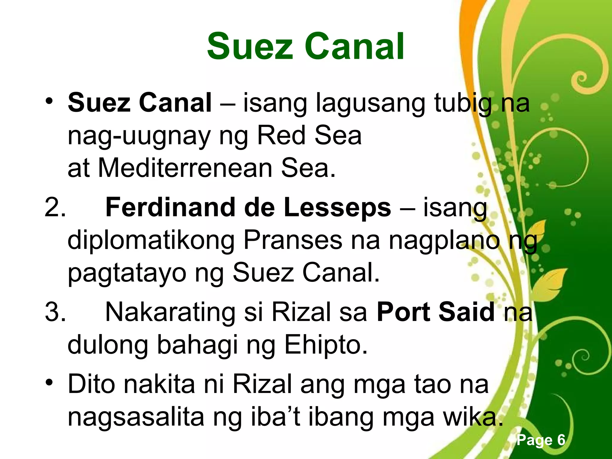 Ang unang pangingibang bansa ni rizal | PPT