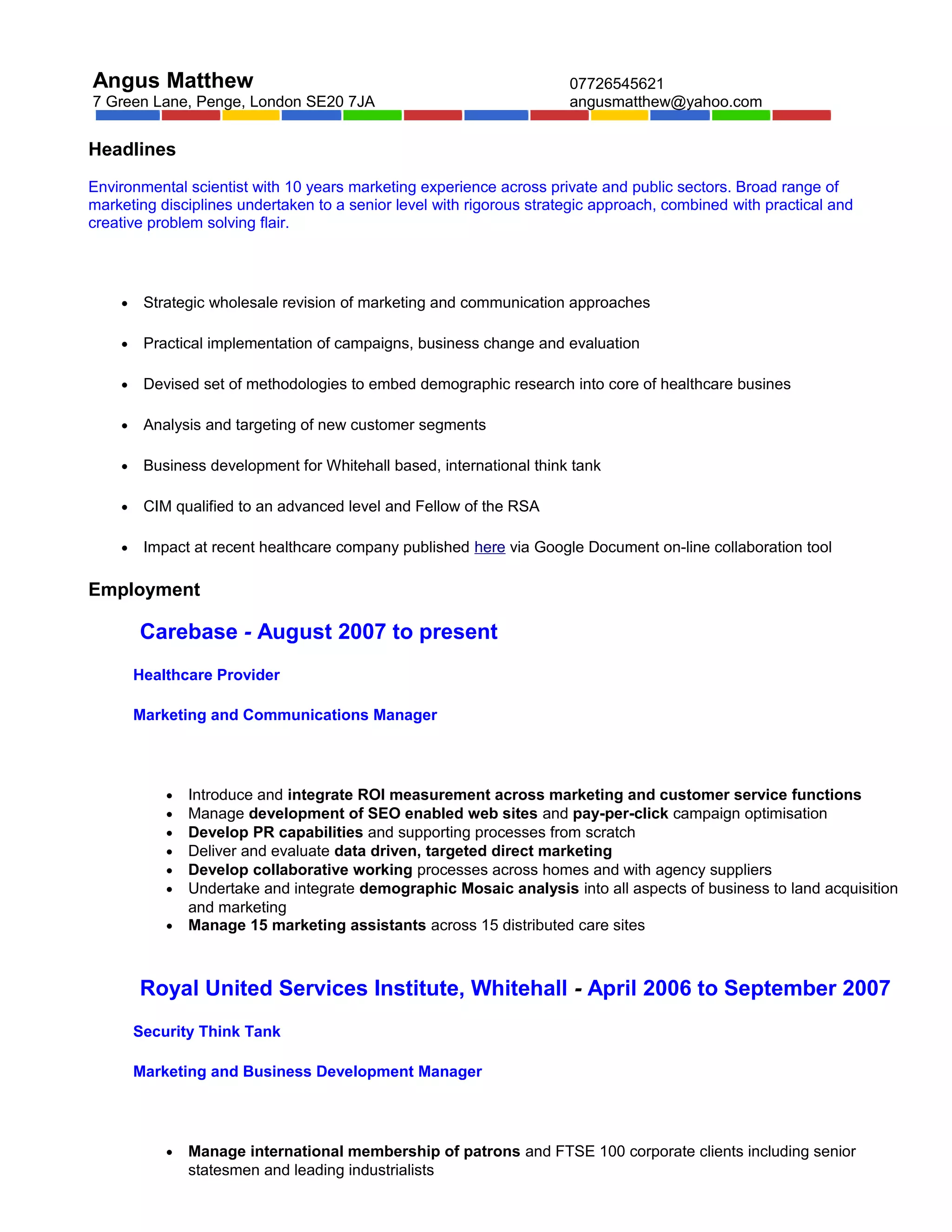 Angus Matthew CV | DOC