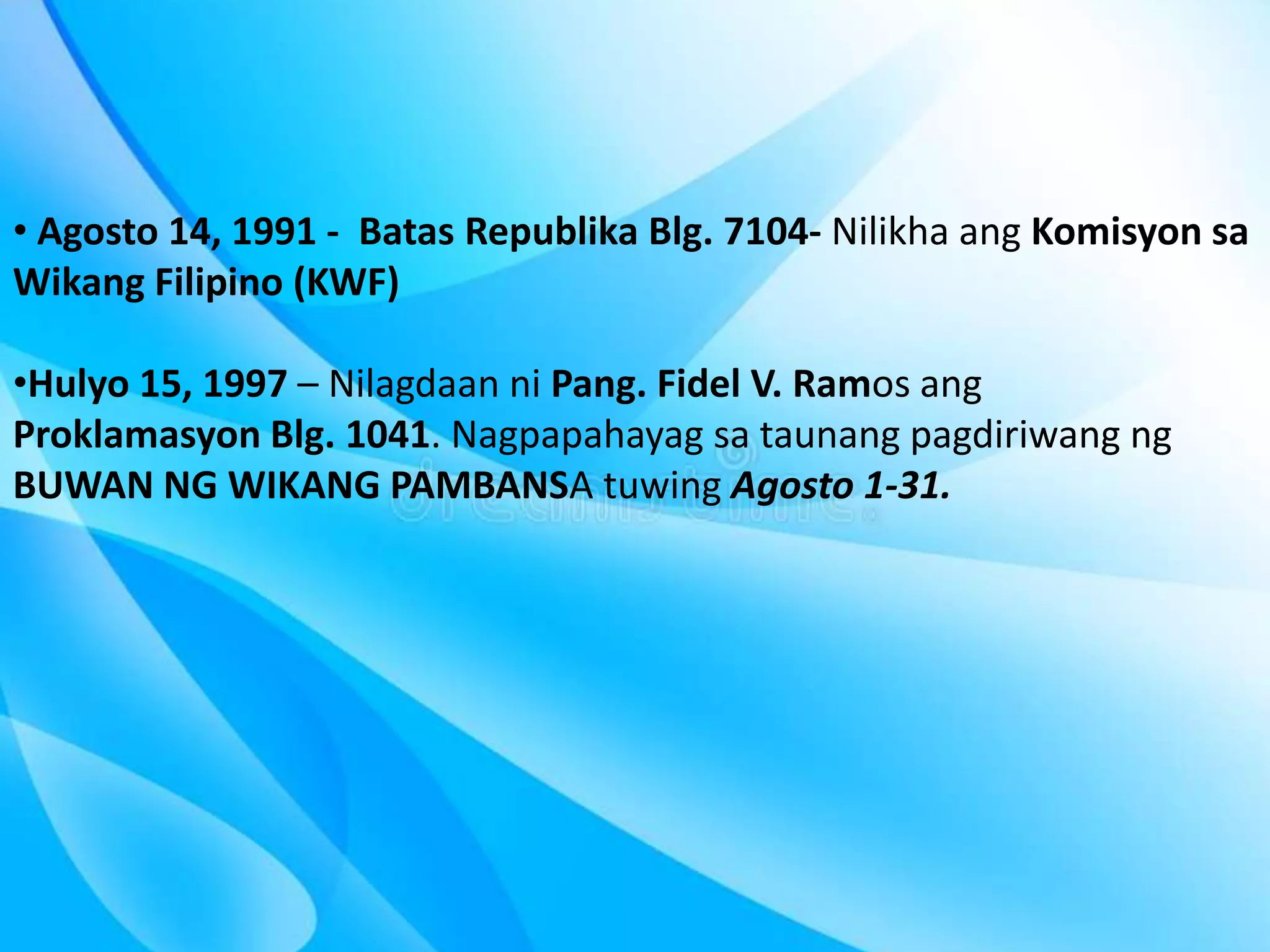 Kasaysayan at Pag-unlad ng Wikang Pambansa | PPTX