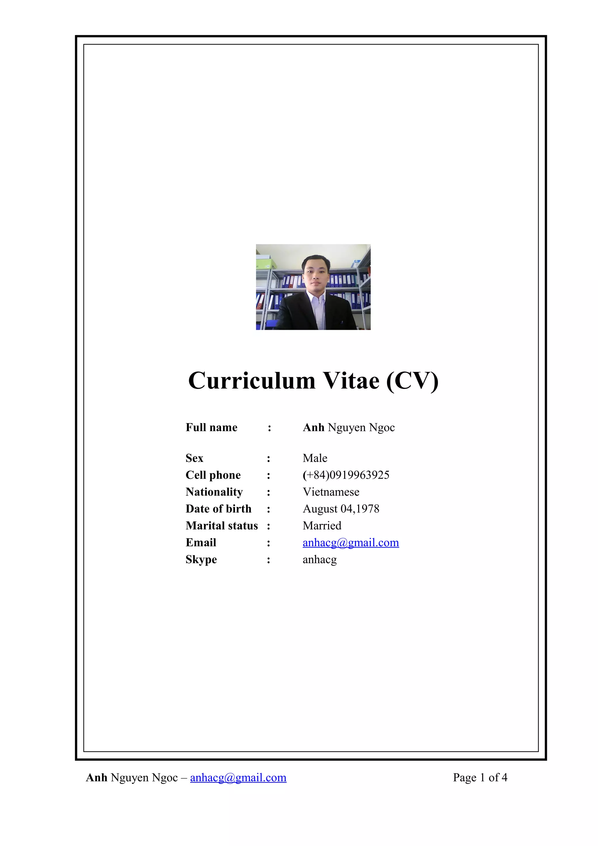 Anh cv english 2 feb2015 | DOC