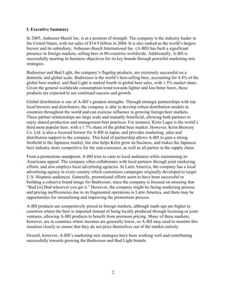 Anheuser Busch (Global Expansion Strategy) | PDF