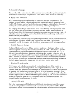Anheuser Busch (Global Expansion Strategy) | PDF