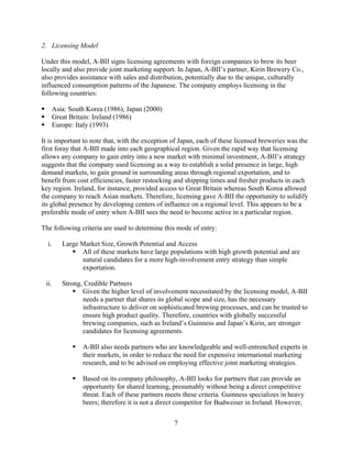 Anheuser Busch (Global Expansion Strategy) | PDF