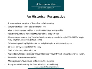 Masterclass: An Historic Perspective, presented by James Halliday and ...