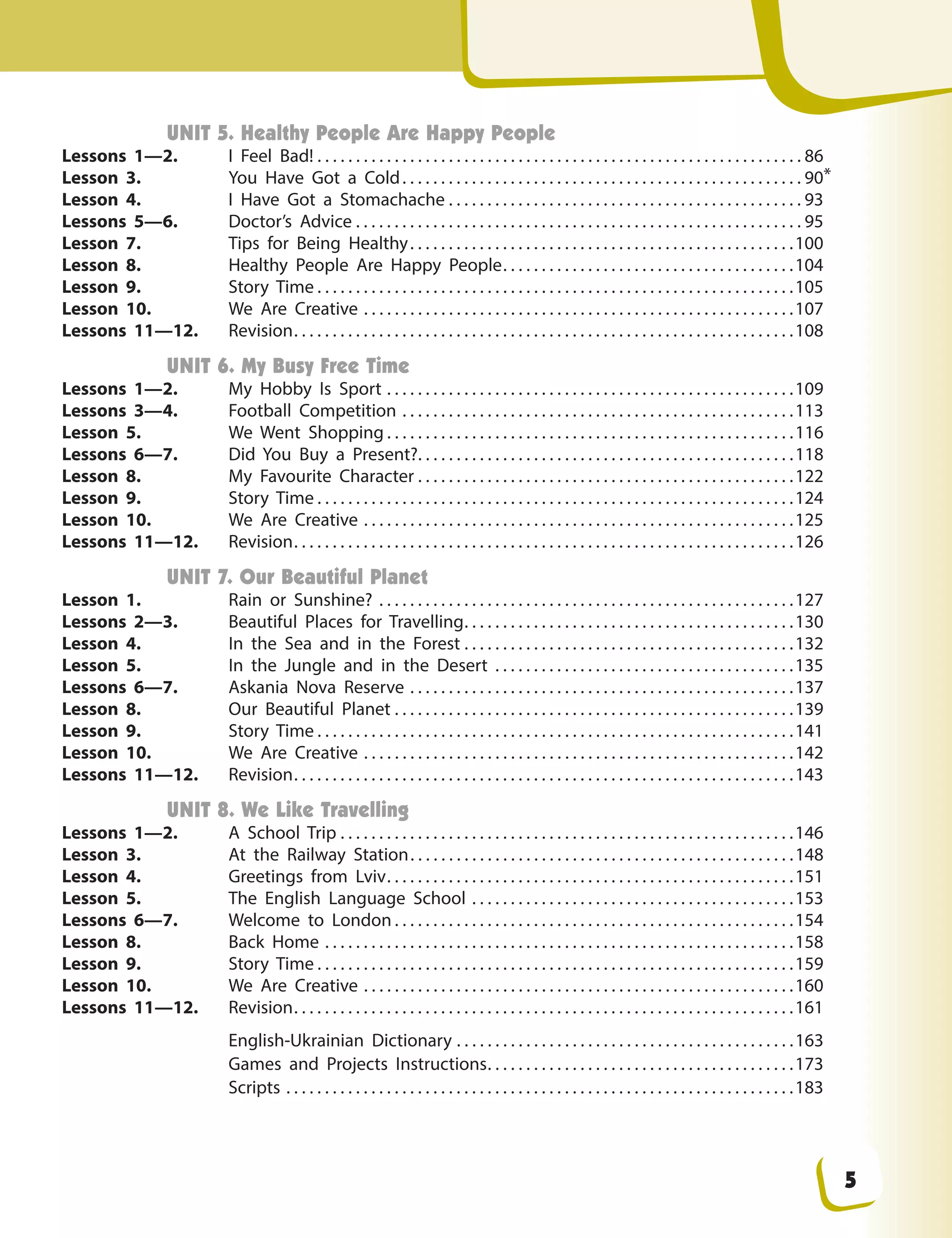 Anhliiska mova-4-klas-hubarieva-2021 (фрагмент) | PDF