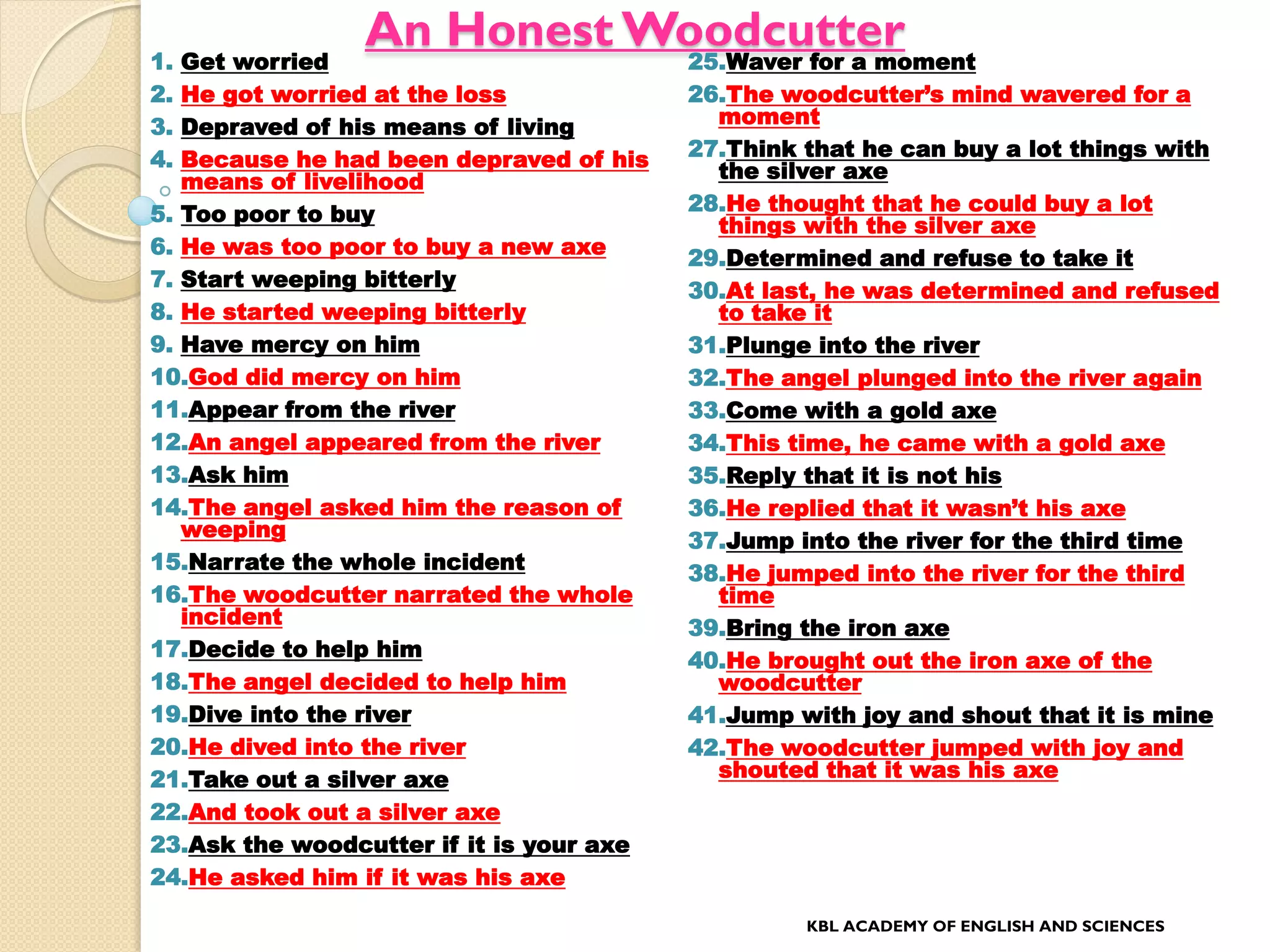 An honest woodcutter | PDF