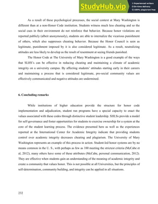 An Honor Code Case Study | PDF