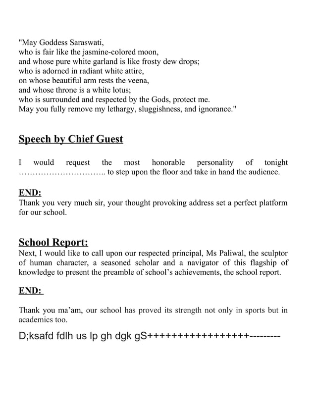 Anhoring Script For Annual Function | DOC | World/International Music | Music