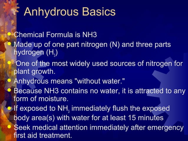 Anhydrous ammonia safety | PPT | First Aid | Injuries