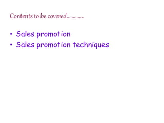 sales promotion- power point presentation | PPTX