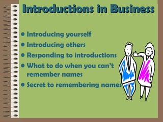 Business etiquettes | PPT