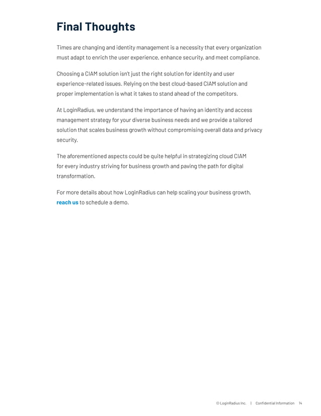 Building a Robust Cloud CIAM Framework: A Detailed Checklist | PDF
