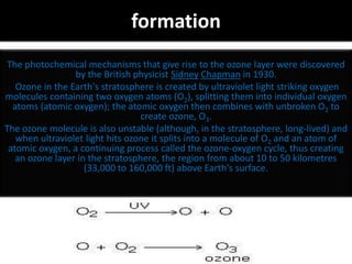 ozone layer | PPTX | Chemistry | Science