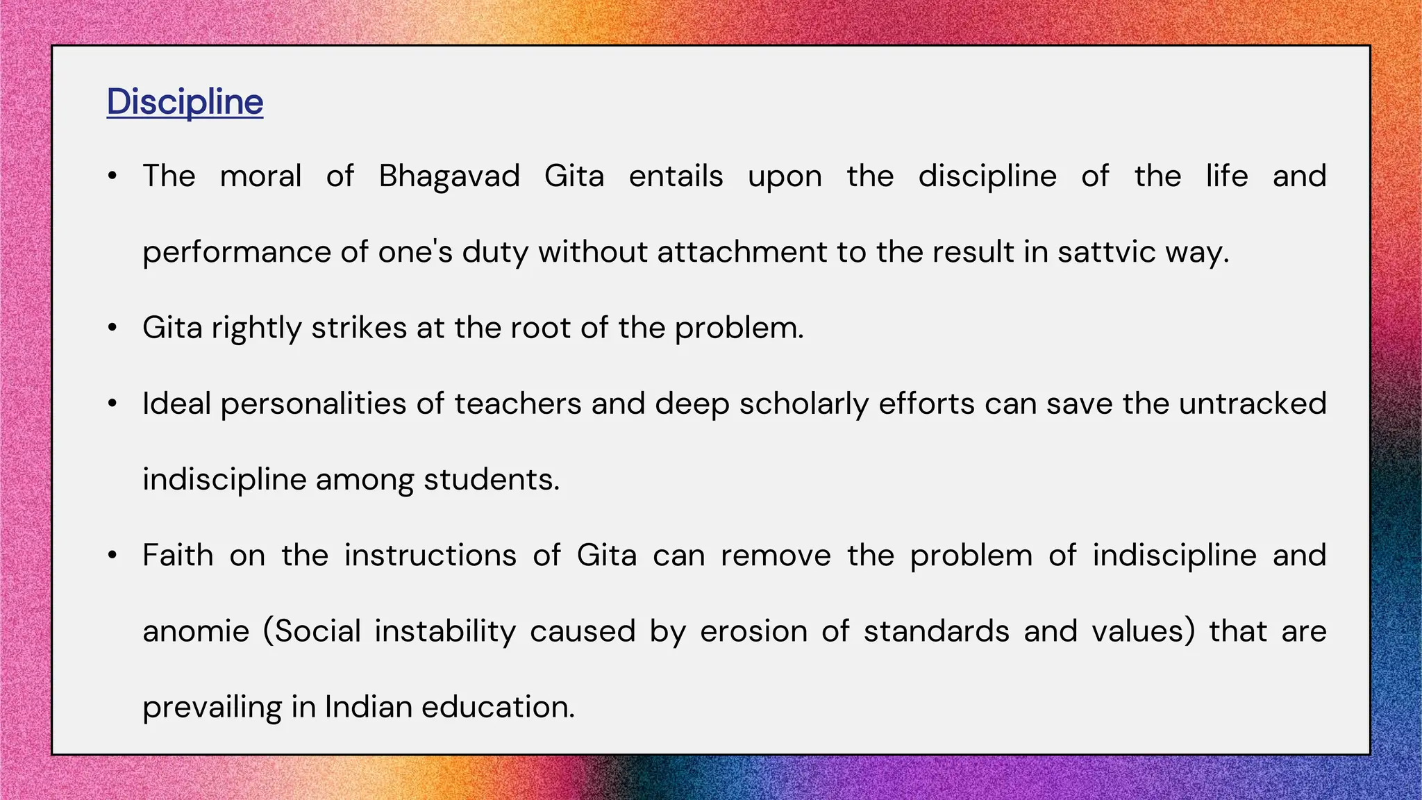 Educational implications of Bhagavad Gita | PPTX