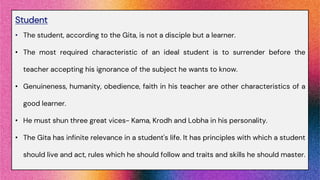 Educational implications of Bhagavad Gita | PPTX