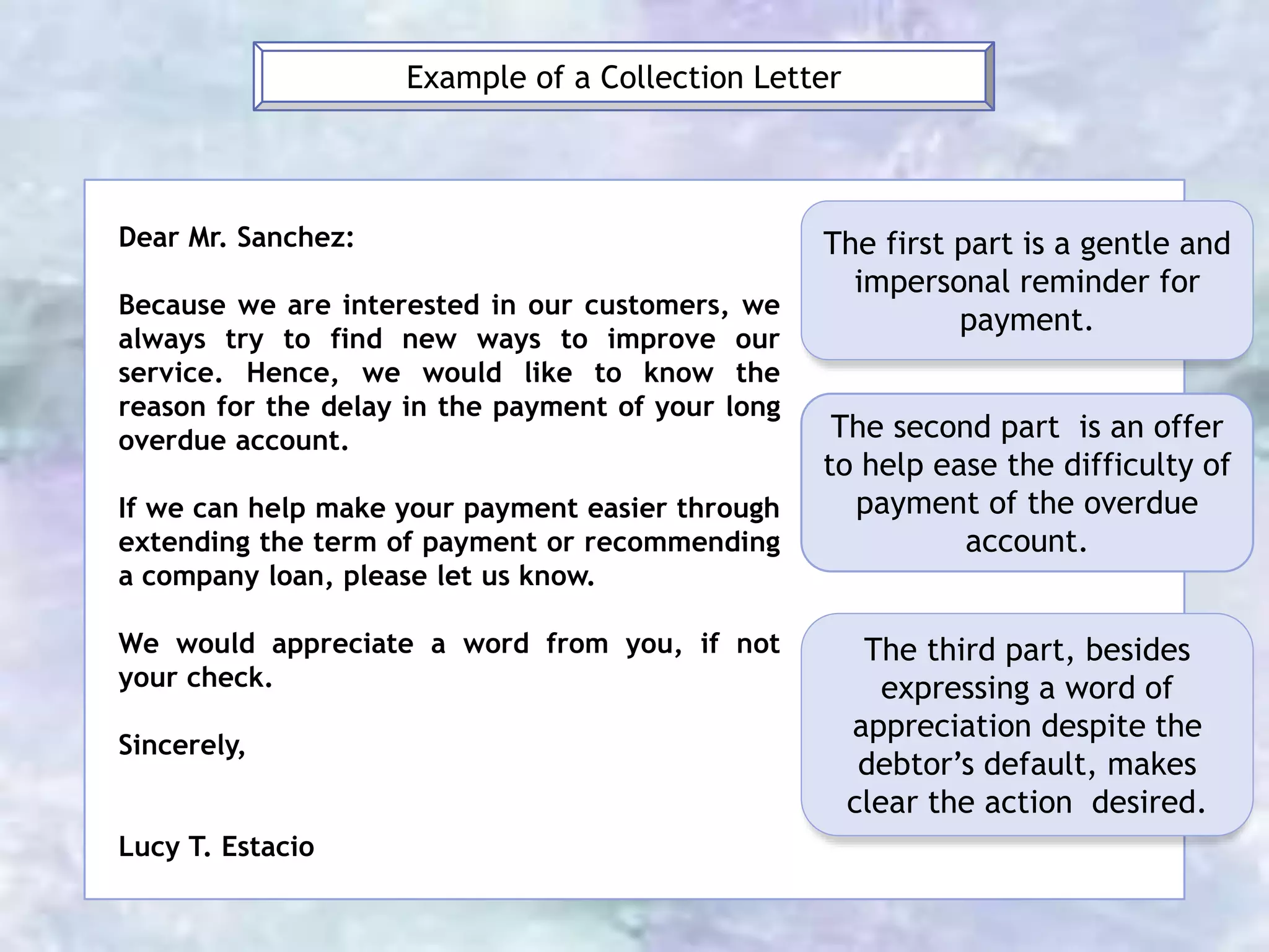 Collection Letter | PPTX